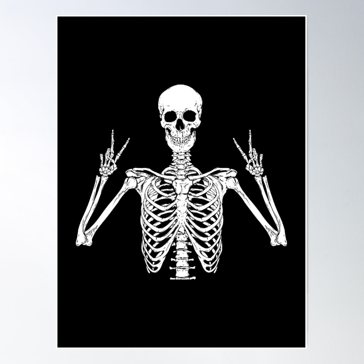 Preppy Skeleton Poster Wall Art, Modern Wall Decor For Living Room ...