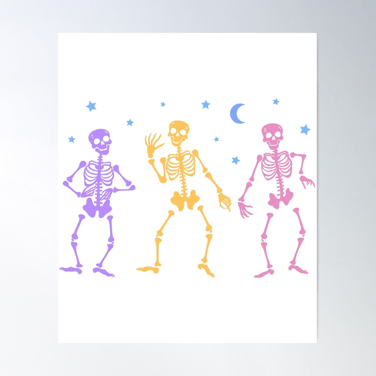 Preppy Skeleton Preppy Poster Wall Art, Modern Wall Decor For Living ...