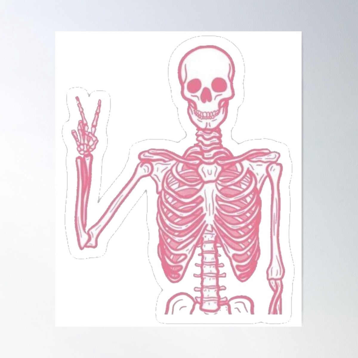 Preppy Skeleton Sticker Poster Wall Art, Modern Wall Decor For Living ...