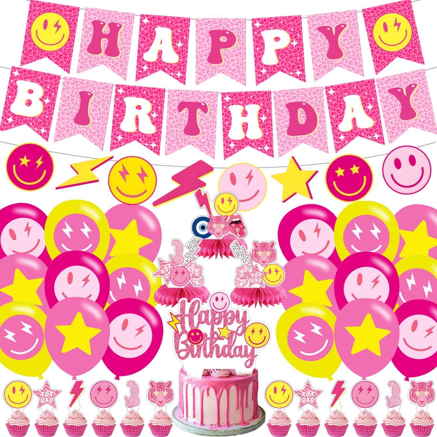 Preppy Smile Face Party DHF10 ,Preppy Birthday Party Decoration Smile ...