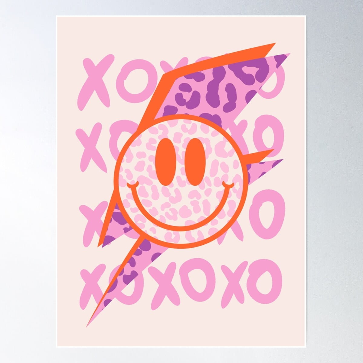 Preppy Smiley Face XOXO Leopard Texture Cowboy Smile Zebra Hat | White ...