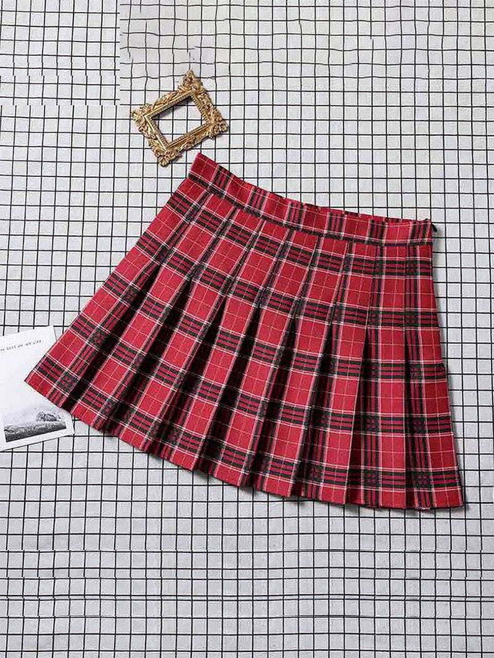 Preppy Style High Waist Solid Pleated Mini Skirt Women Summer Spring ...