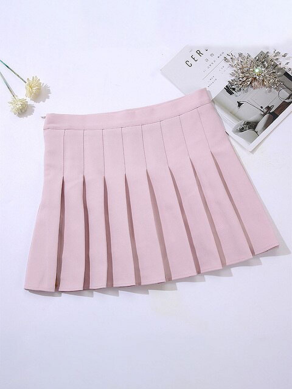 Preppy Style High Waist Solid Pleated Mini Skirt Women Summer Spring Korean Fashion Cute White A ...