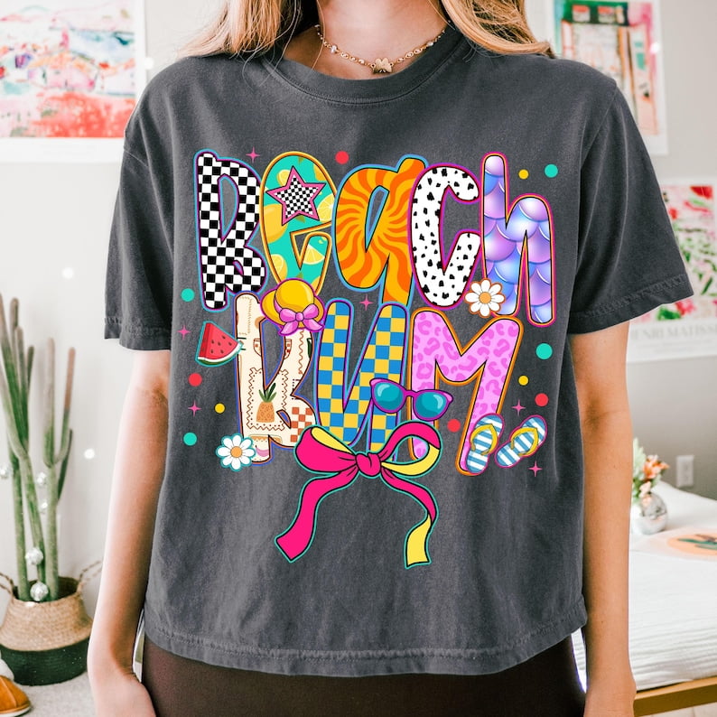 Preppy Summer Beach Bum T-shirt, Summer Vibes Shirt, Girly Beach ...
