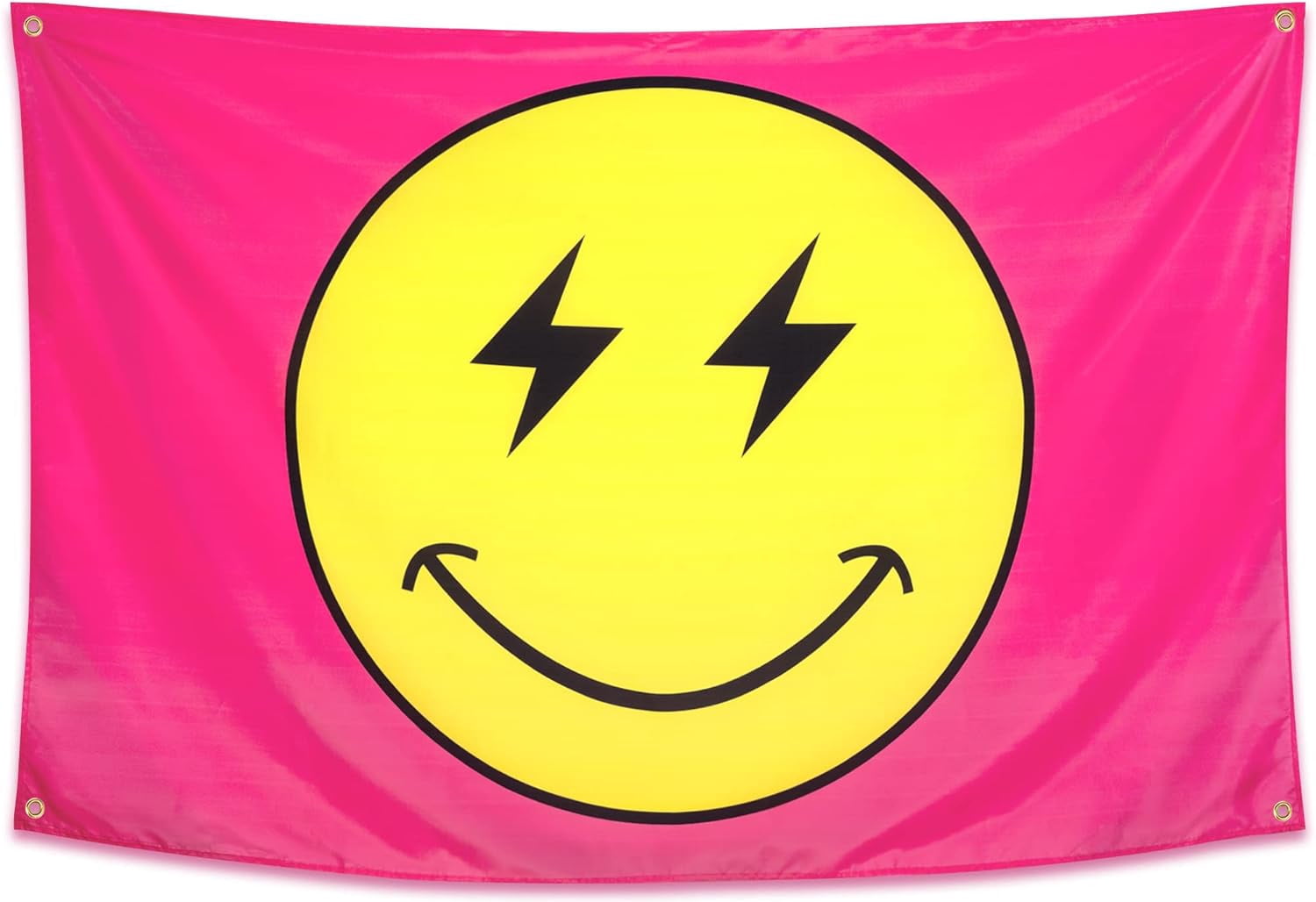 Preppy Tapestry Pink Smile Face Flag 60'' x 40'', Heavy Duty 200D ...