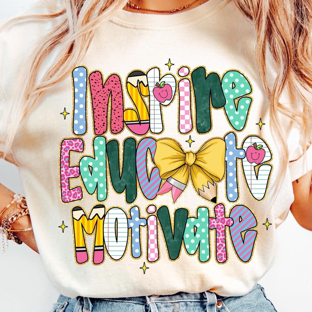 Preppy Teacher Shirt, Inspire Educate Motivate Shirt, Back to School ...