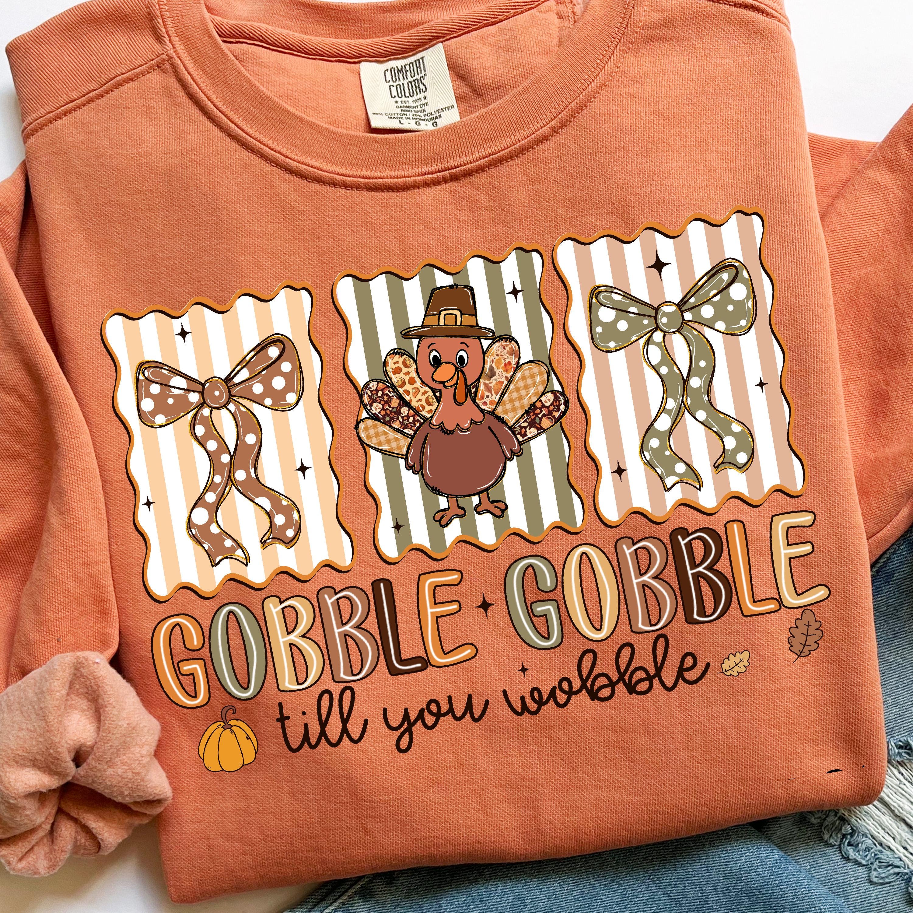 Preppy Thanksgiving Gobble Png, Thanksgiving Png, Floral Turkey Png ...