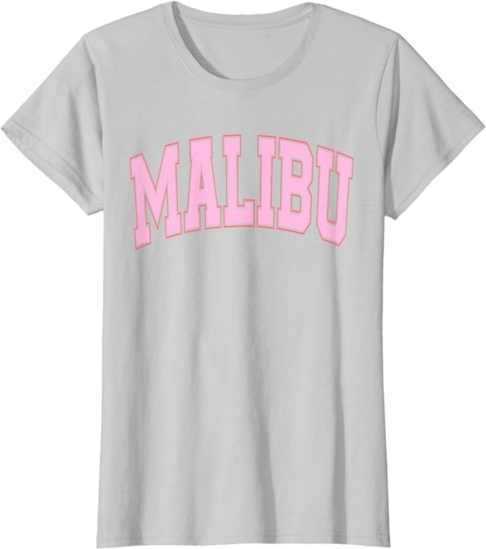Preppy Varsity Style Pink Malibu California Trendy Costume T Shirt