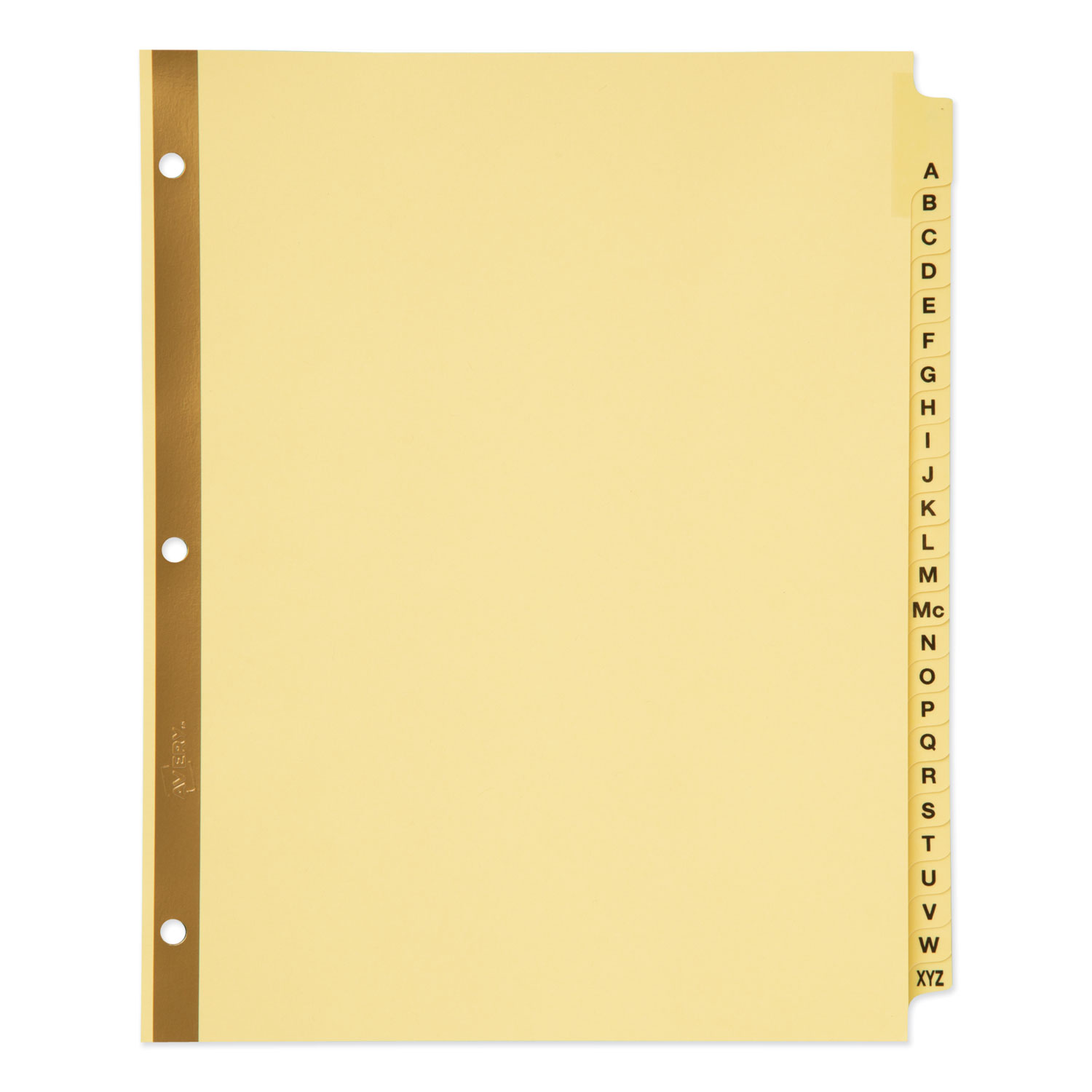 Preprinted Laminated Tab Dividers with Gold Reinforced Binding Edge, 25 ...