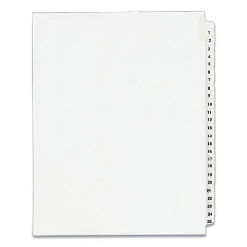Preprinted Legal Exhibit Side Tab Index Dividers, Avery Style, 25-Tab ...