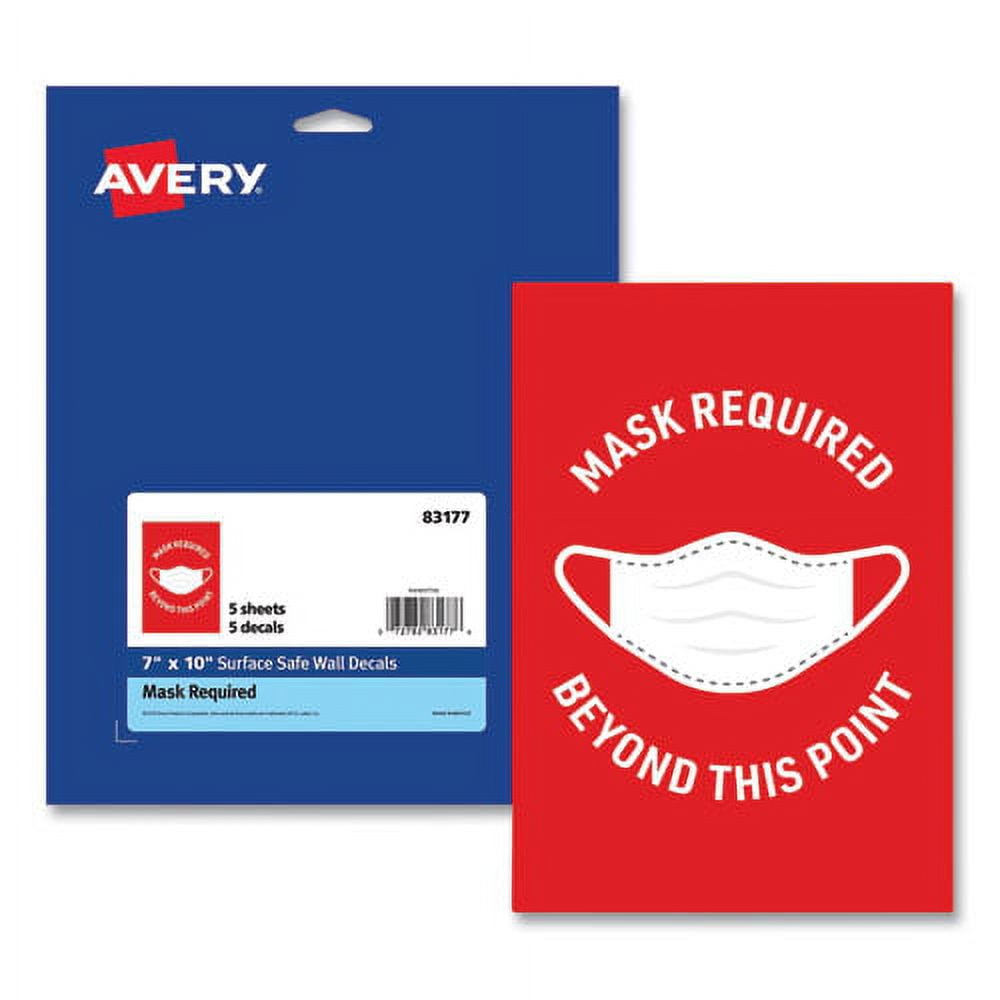 Preprinted Surface Safe Wall Decals, 7 X 10, Mask Required Beyond This ...