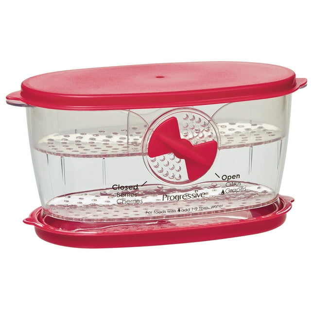 Prepworks Fresh Produce Container, Plastic Berry Keeper, Clear and Red ...