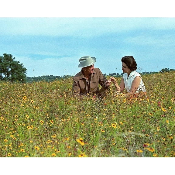 Lady Bird Johnson And Bluebonnets