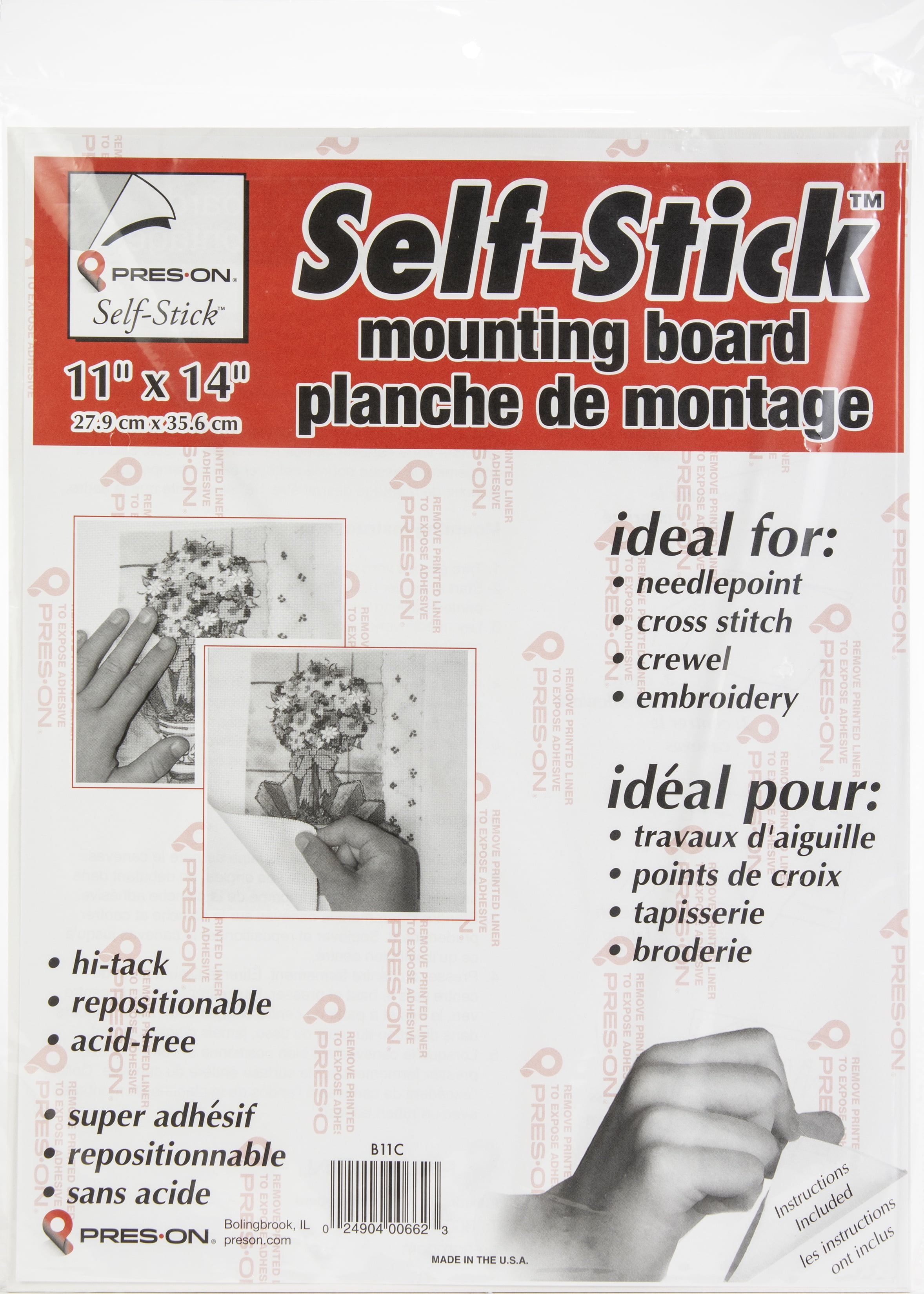 "Pres-On Acid-Free Mounting Board for Needlework Projects, High-Tack ...
