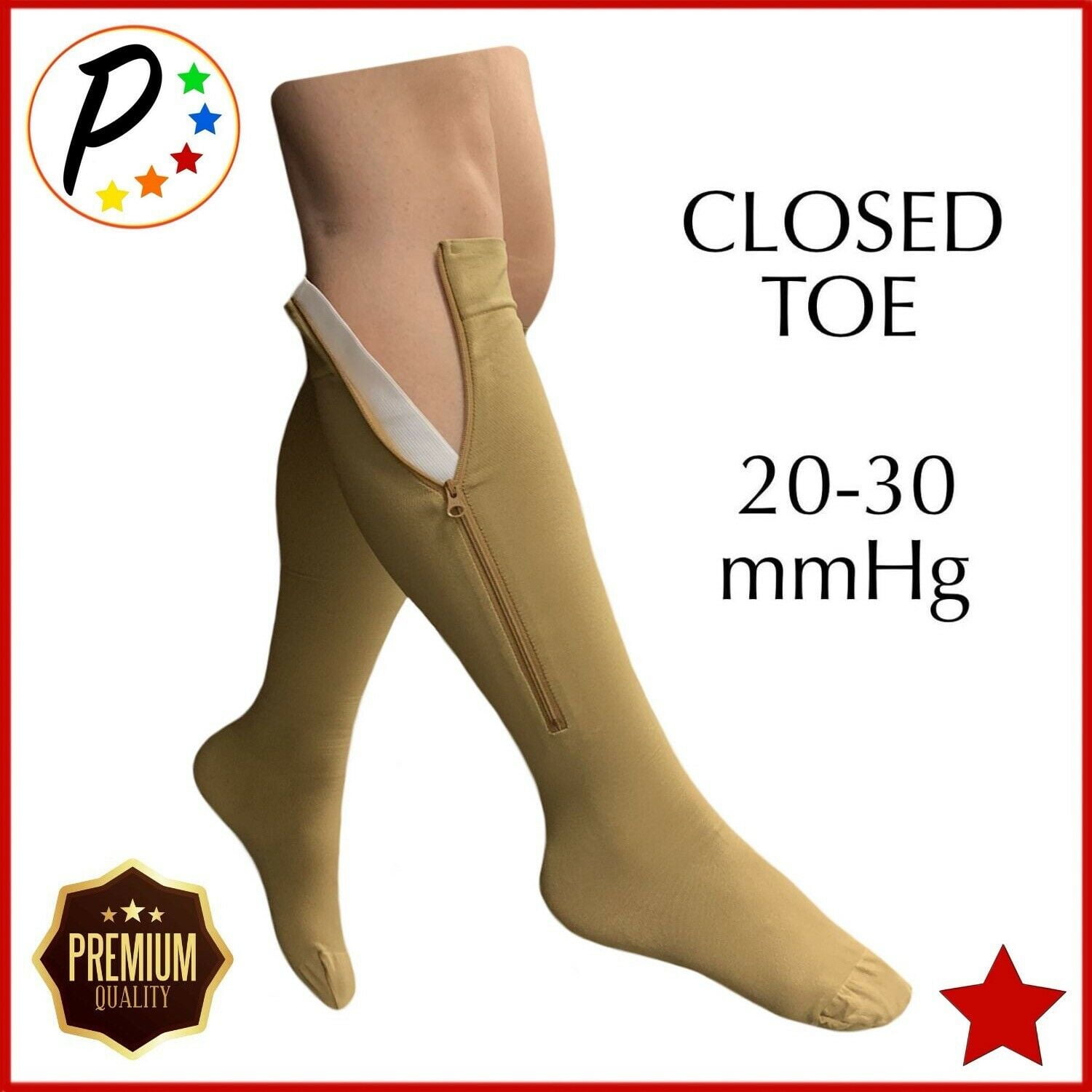 Presadee Premium Closed Toe 20-30 mmHg Firm Compression With YKK Zipper ...