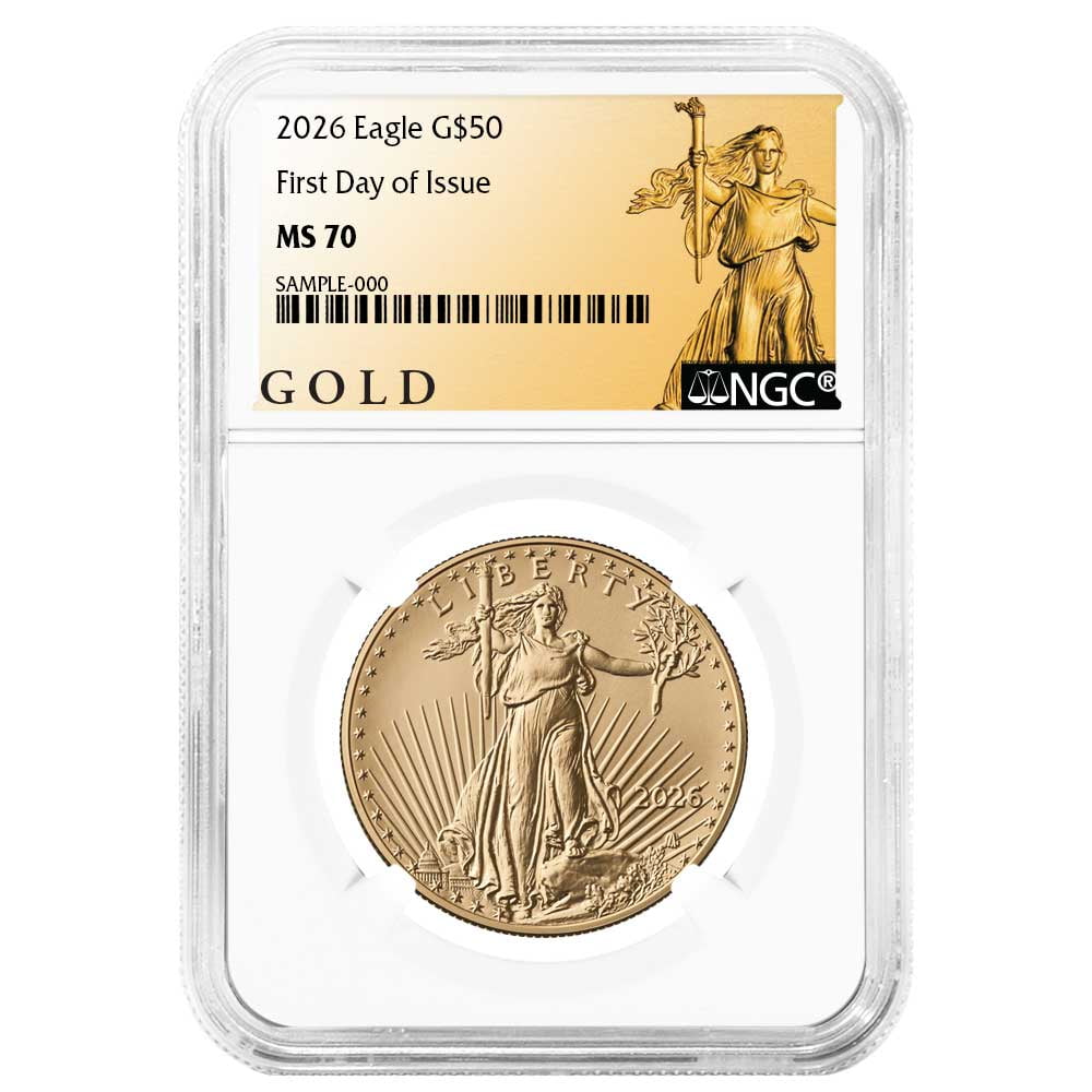 Presale - 2026 $50 American Gold Eagle 1 oz NGC MS70 FDI ALS Label ...