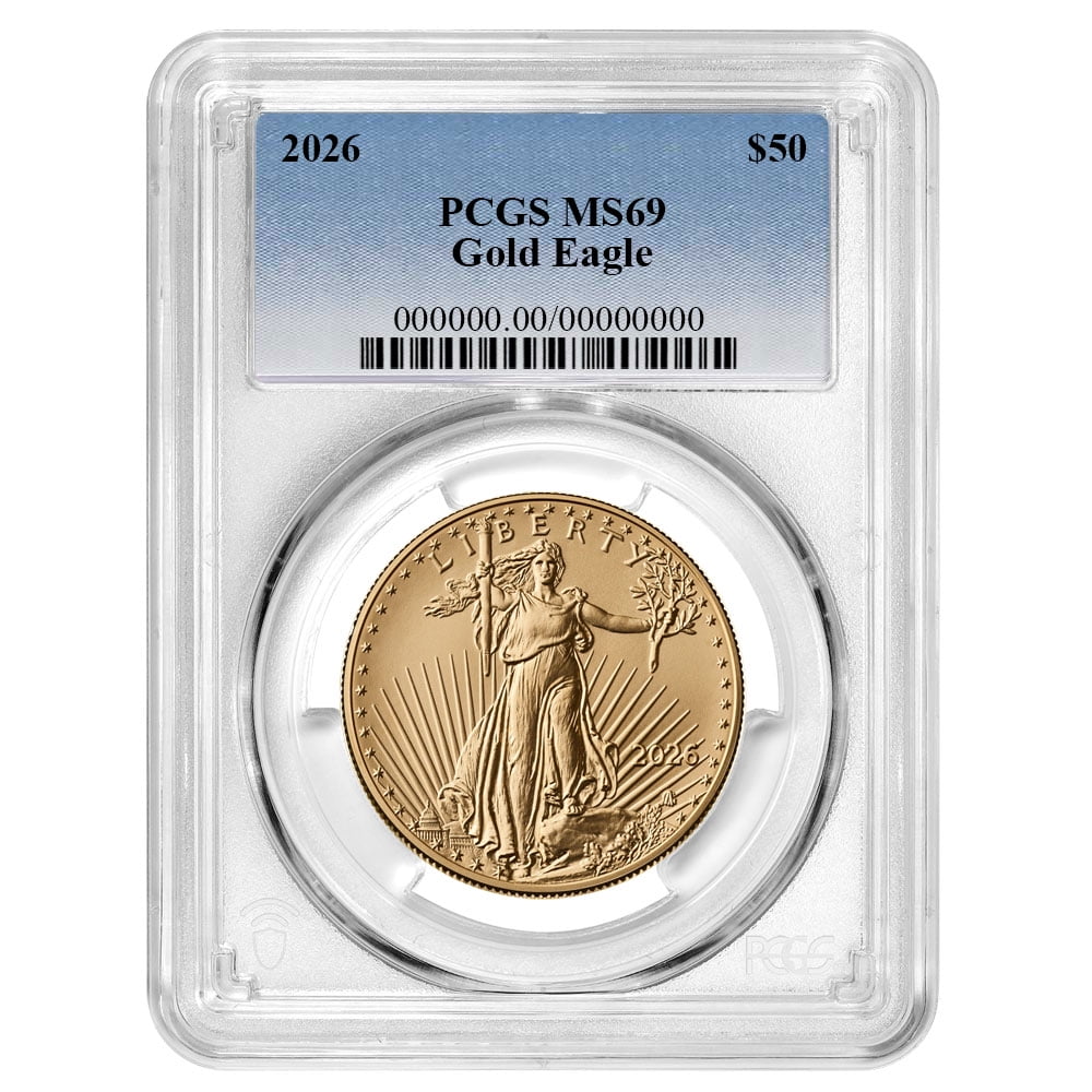 Presale - 2026 $50 American Gold Eagle 1 oz PCGS MS69 Blue Label ...