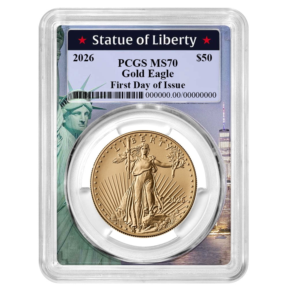 Presale - 2026 $50 American Gold Eagle 1 oz PCGS MS70 FDOI Statue of ...