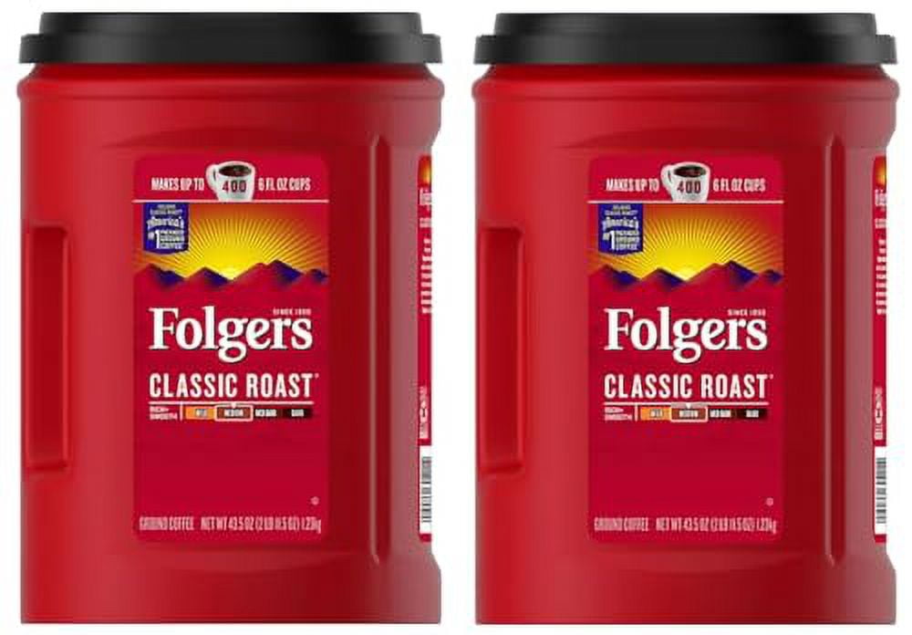 Presca Folger Classic Roast Ground Coffee Medium Roast (43.5 oz.) - 2 ...