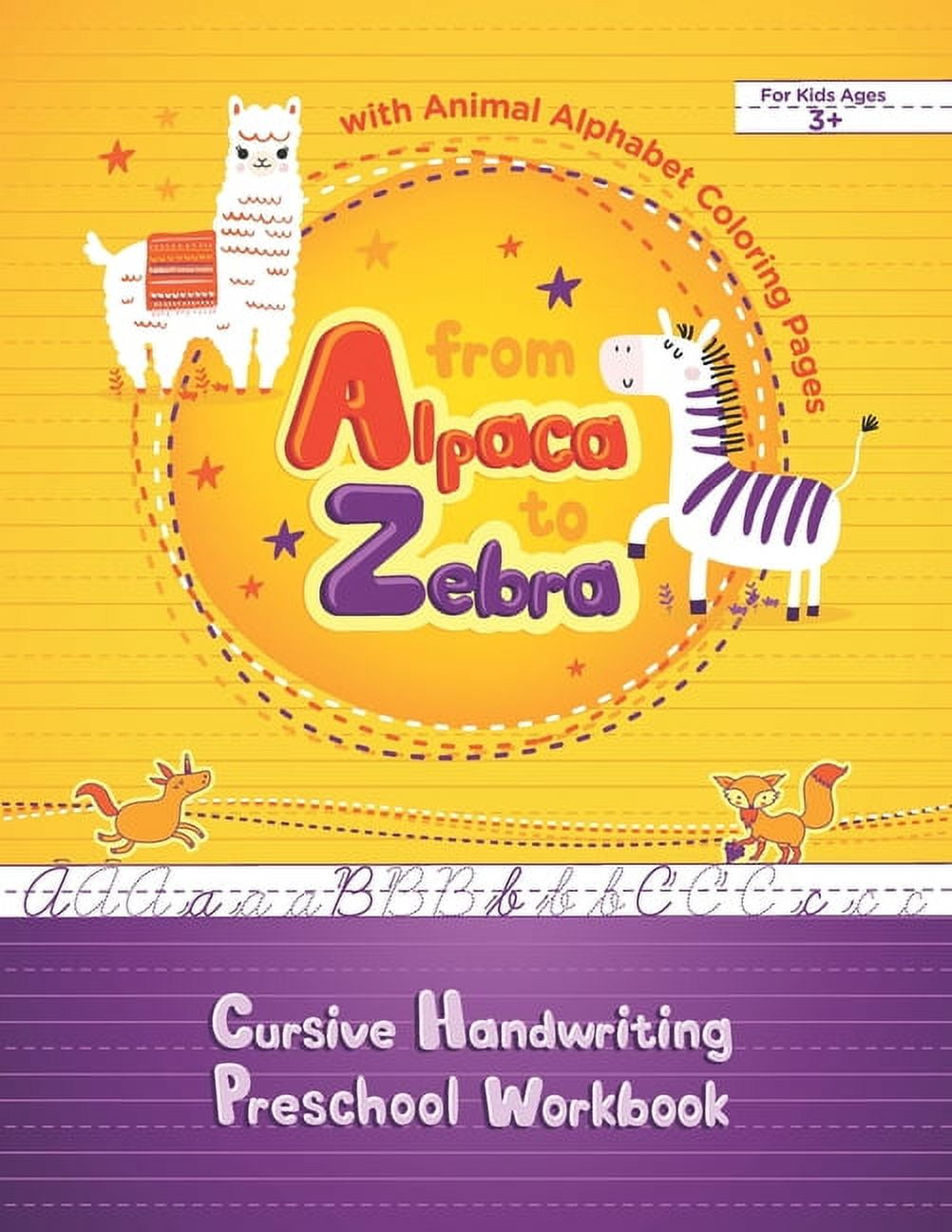 Preschool Activity Book: From Alpaca to Zebra - Cursive Handwriting ...