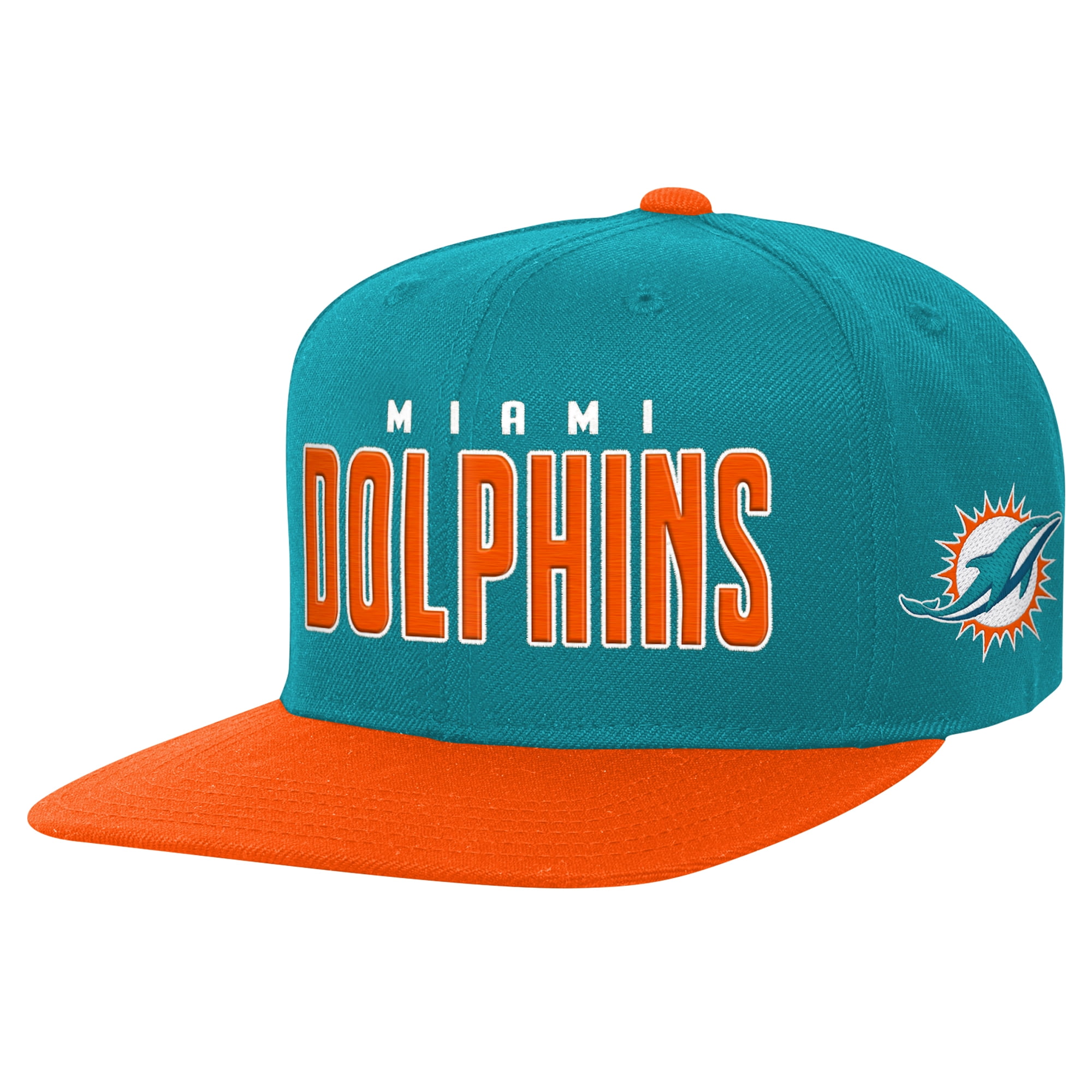 Preschool Aqua/Orange Miami Dolphins Lock Up Snapback Hat - Walmart.com