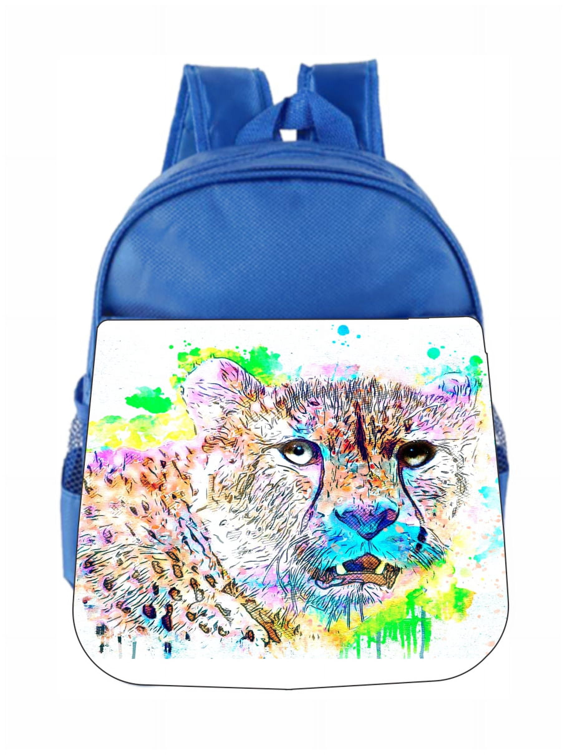 Preschool Backpack Animals Cheetah Watercolors Kids Backpack Toddler ...