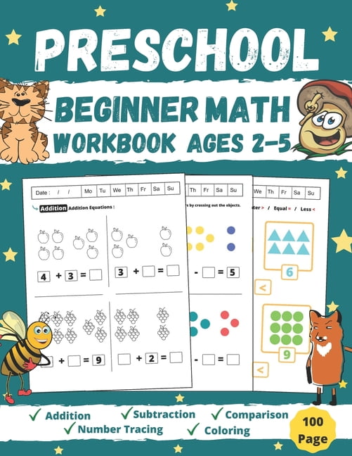 Preschool Beginner Math Workbook Ages 2 to 5: Addition, Subtraction ...