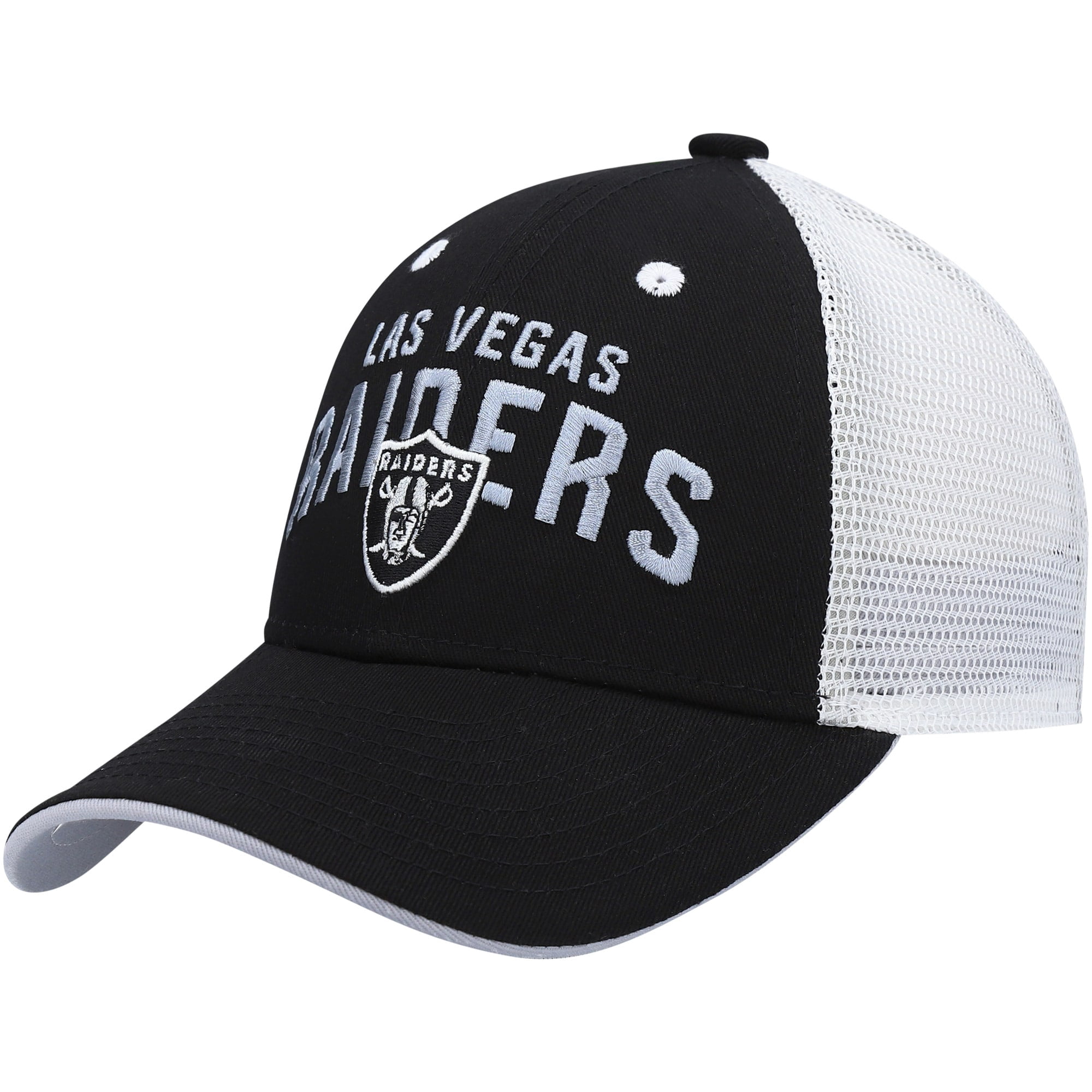 Preschool Black/White Las Vegas Raiders Core Lockup Mesh Back Snapback ...