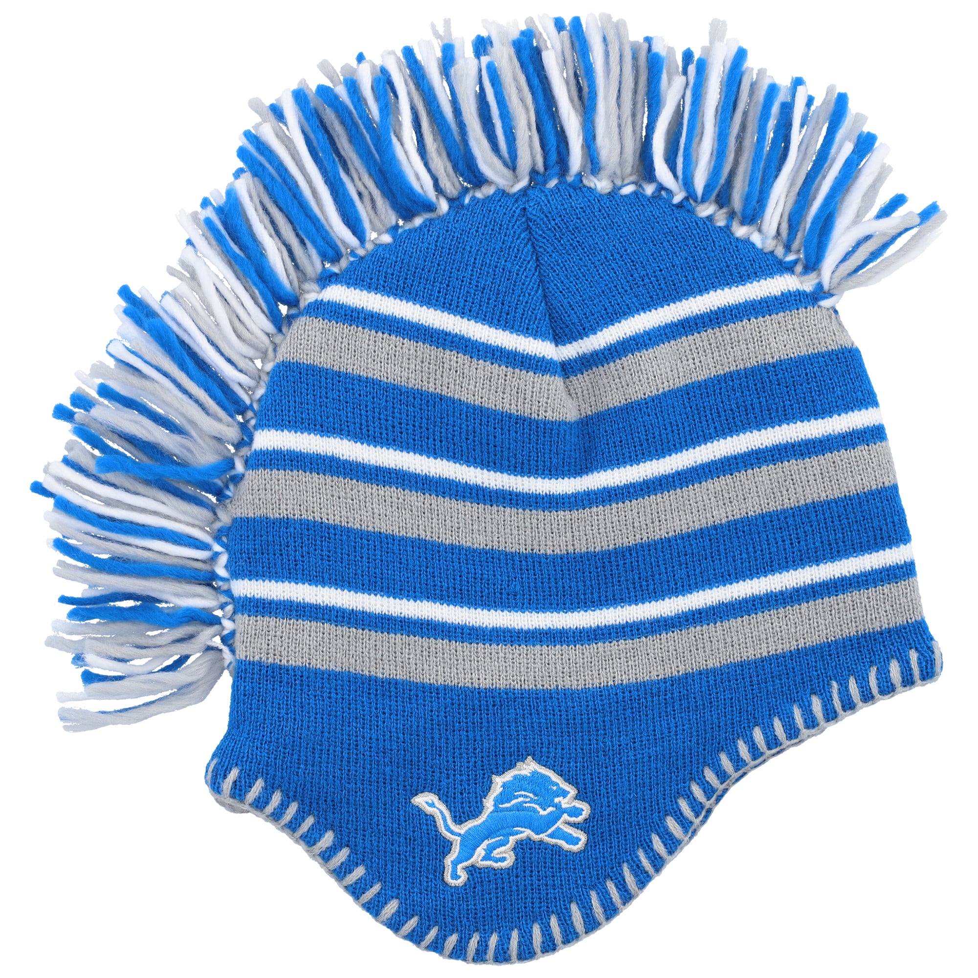 Preschool-Blue Detroit Lions Mohawk Stripe Knit Hat - Walmart.com
