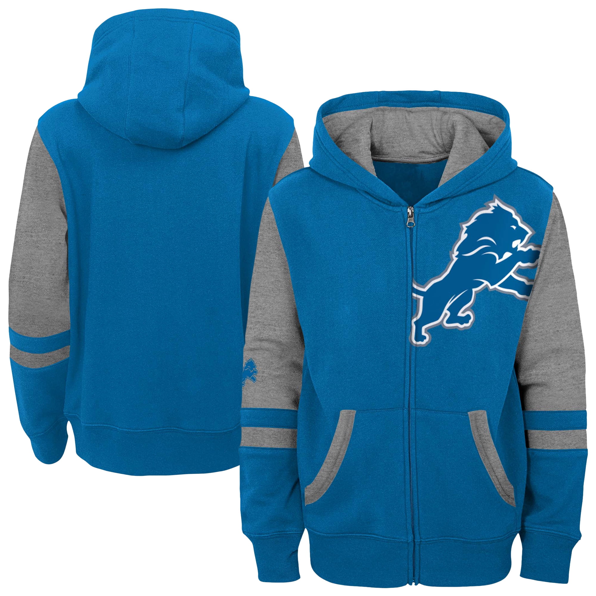 Preschool Blue Detroit Lions Stadium Color Block Full-Zip Hoodie ...