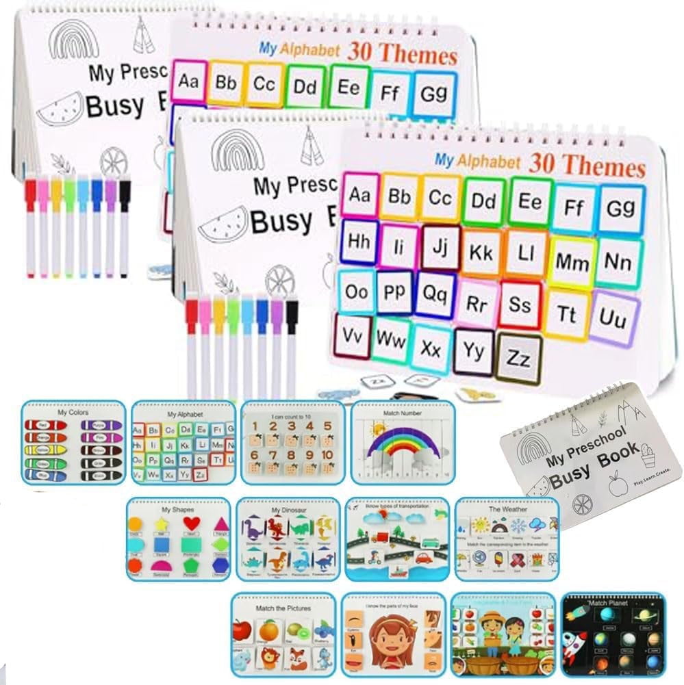 My Preschool Busy Book,Education Workbook Activity Binder Learning Toys ...