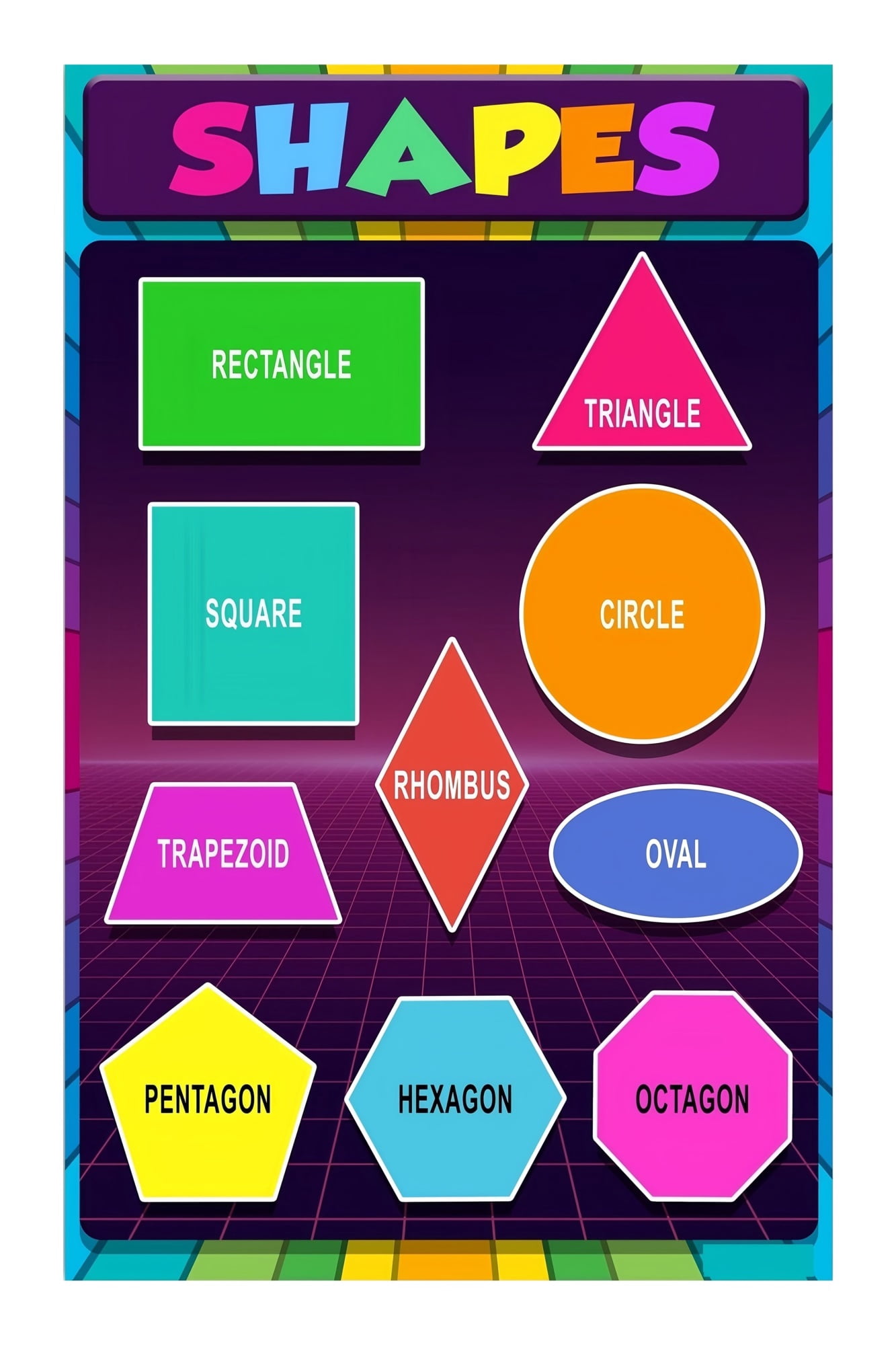 Preschool Classroom Decor Shapes and Colors Educational Poster ...