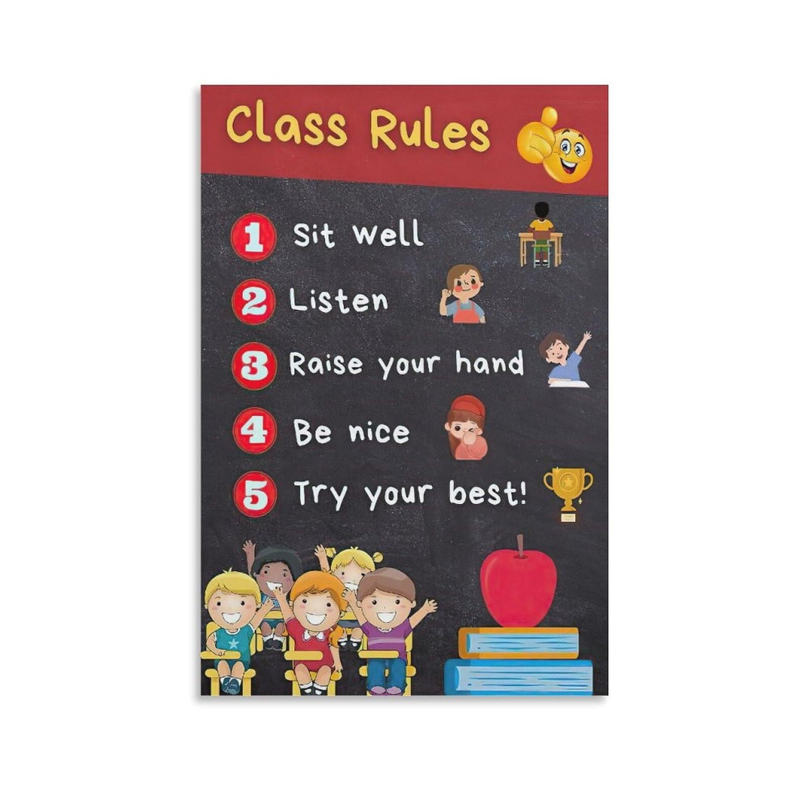 Preschool Classroom Rules Poster Classroom Decoration - Walmart.com