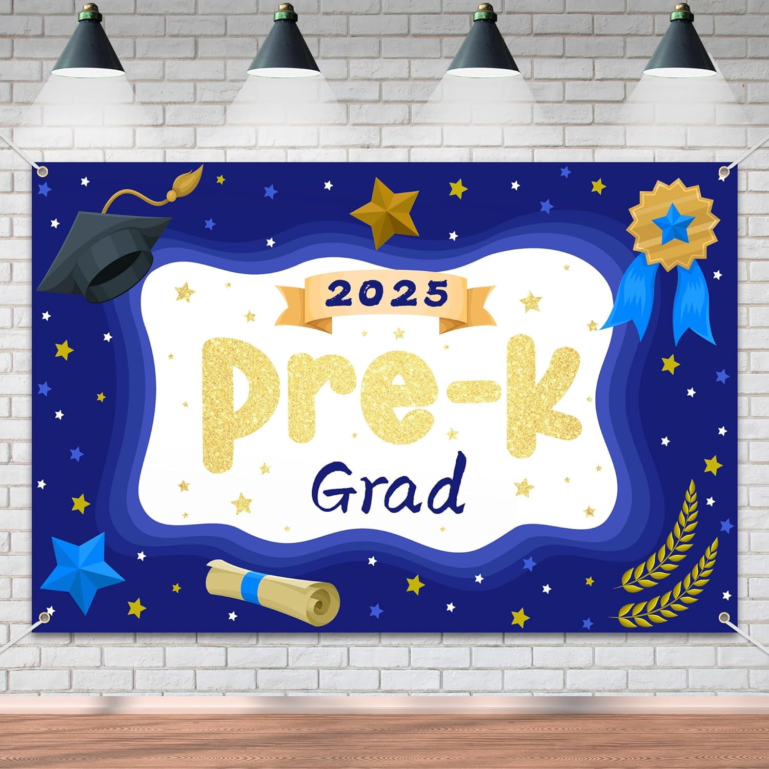 Preschool Grad Banner Backdrop Pre-K Graduation Background Banner for ...