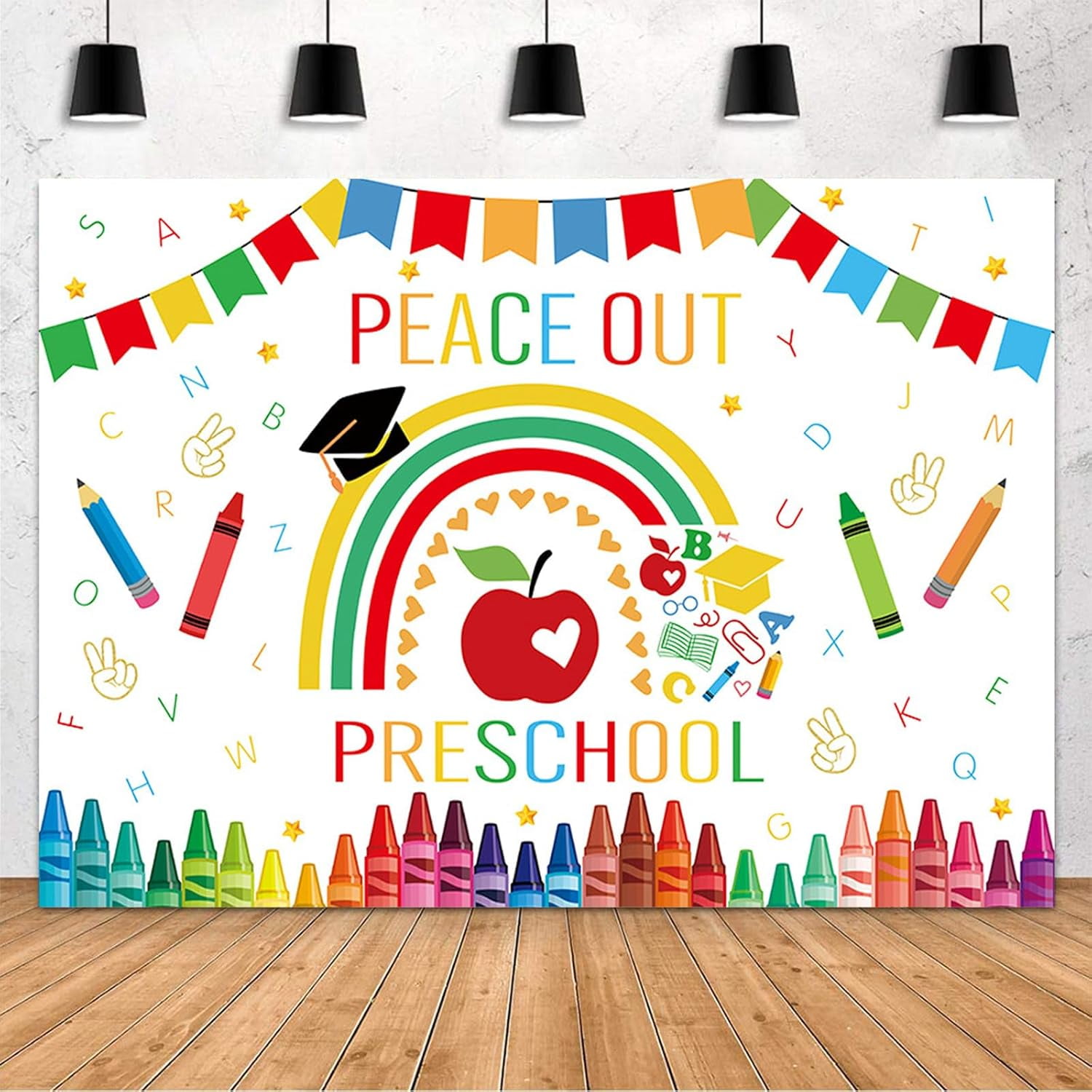 Preschool Graduate Backdrop for Kids Peace Out Preschool Graduation ...