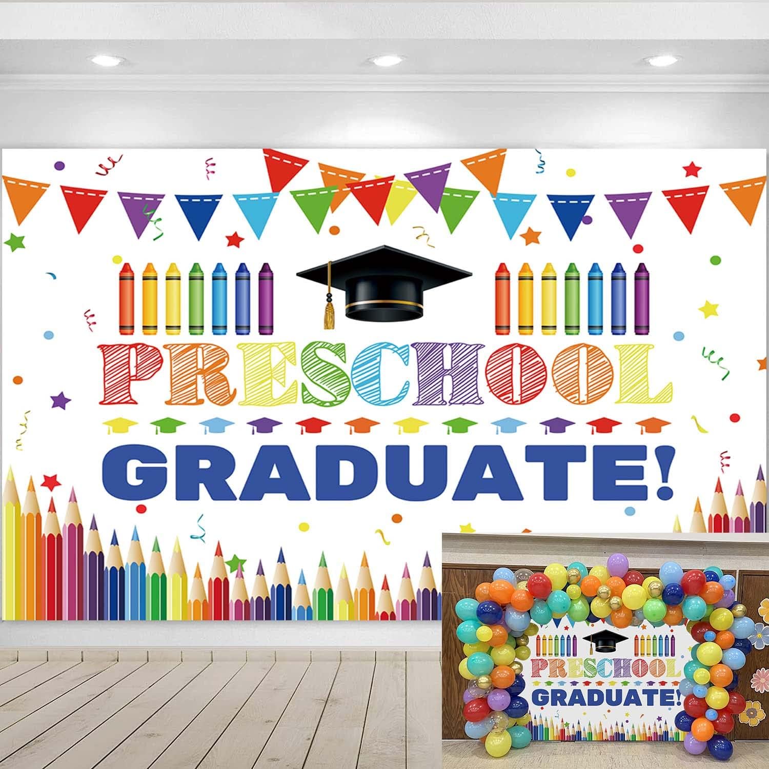 Preschool Graduate Beautiful Backdrop Banner Kindergarten Preschool ...