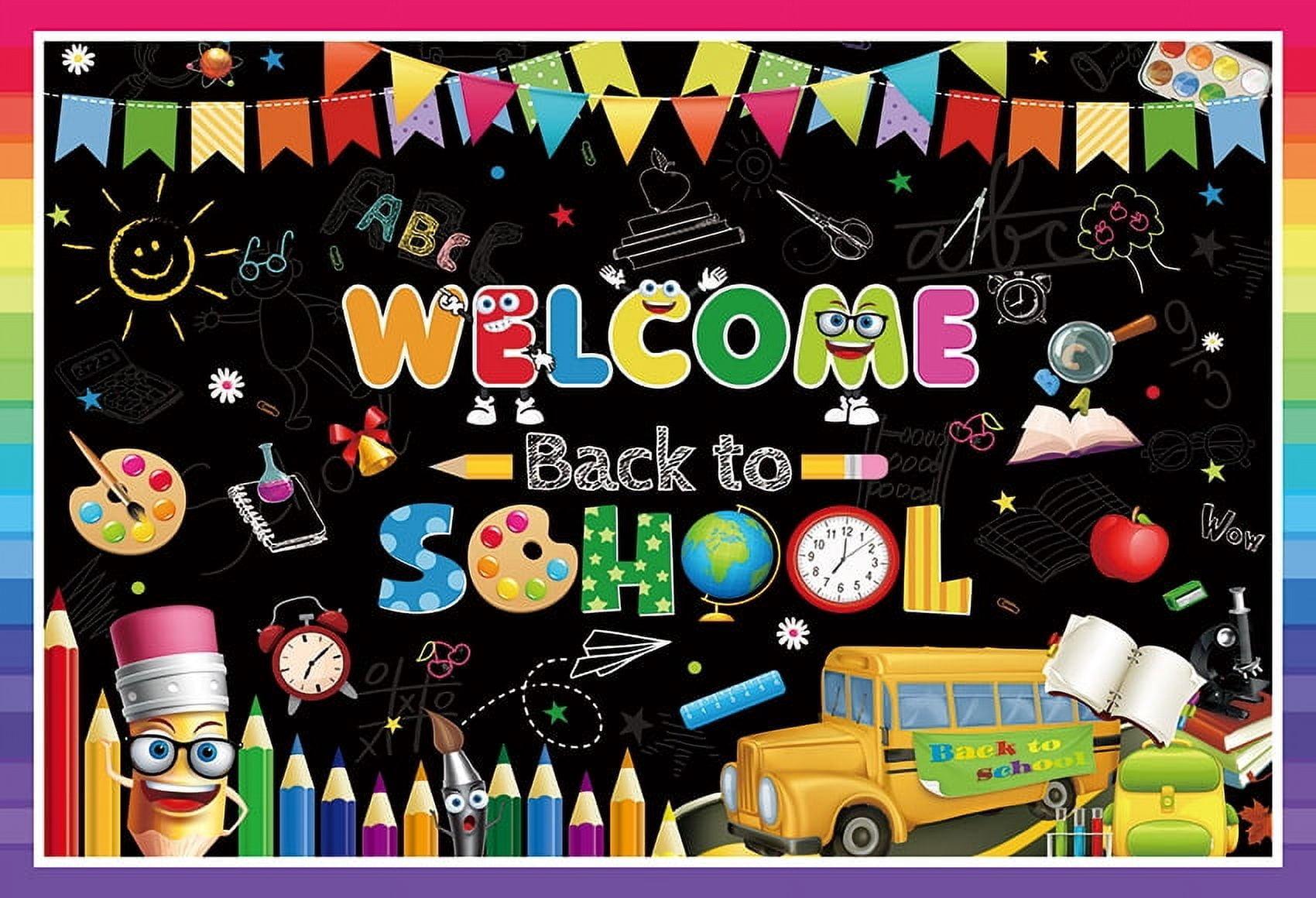 Preschool Graduate Kids Welcome Back to School Party Chalkboard ration ...
