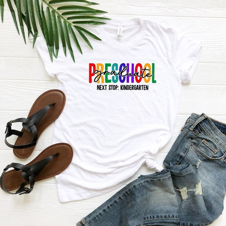Preschool Graduate Next Stop Kindergarten – Kids Graduation T-Shirt ...
