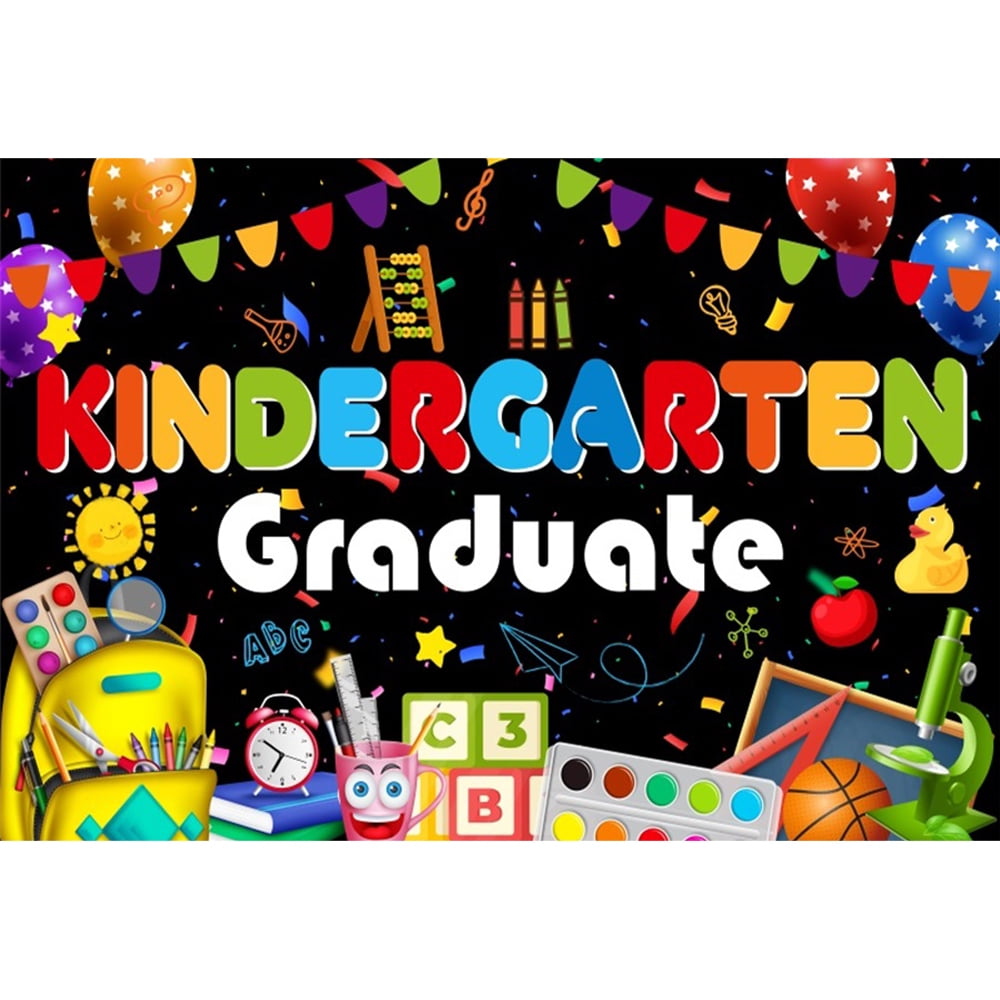 Preschool Graduate Party Backdrop for Photography Kids Kindergarten ...