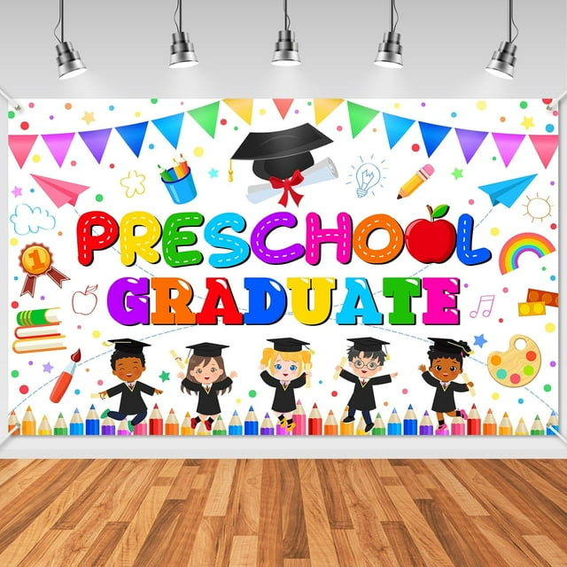 Preschool Graduation Backdrop Banner Preschool Graduation Banner for ...