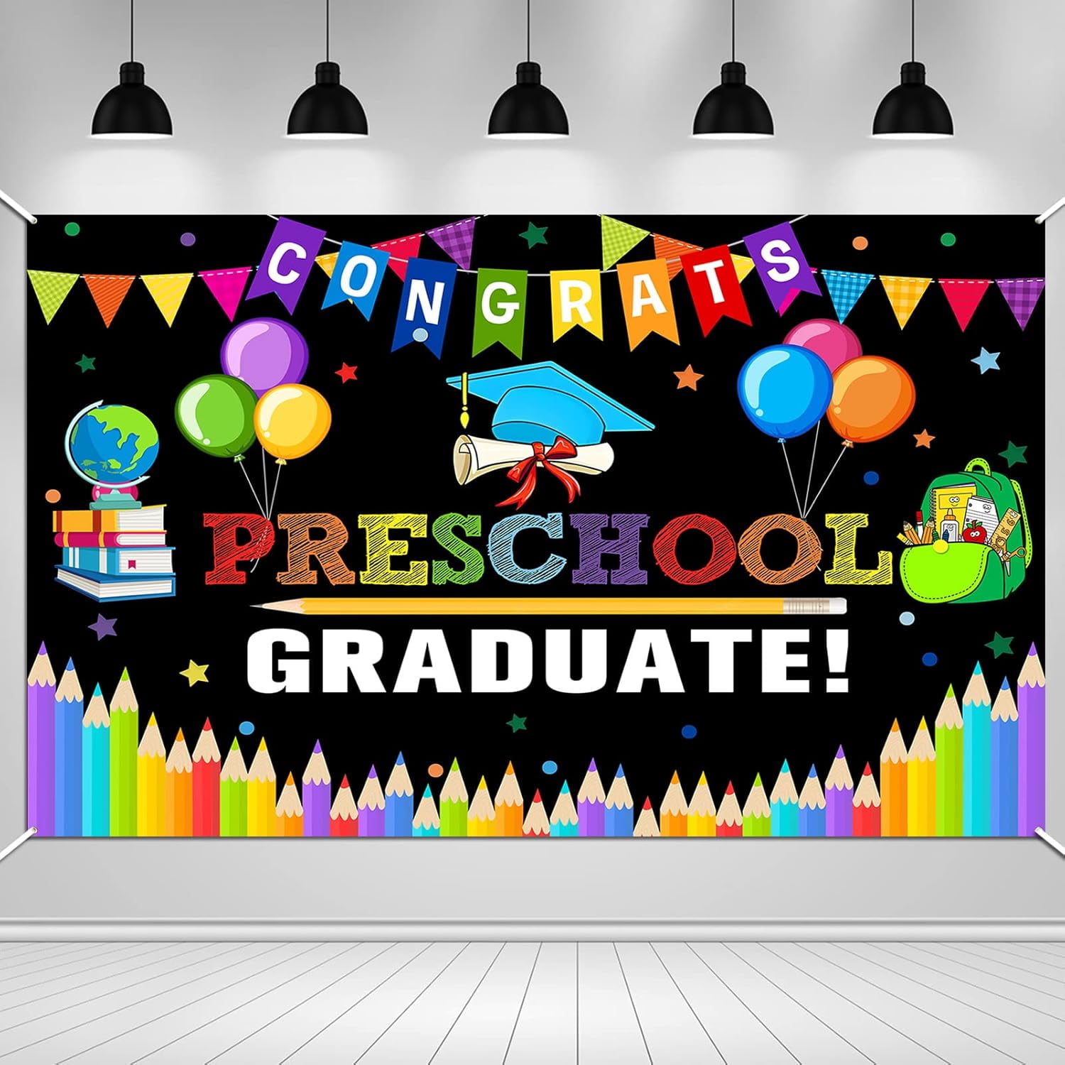 Preschool Graduation Banner, Congrats Grad Kindergarten Graduation ...