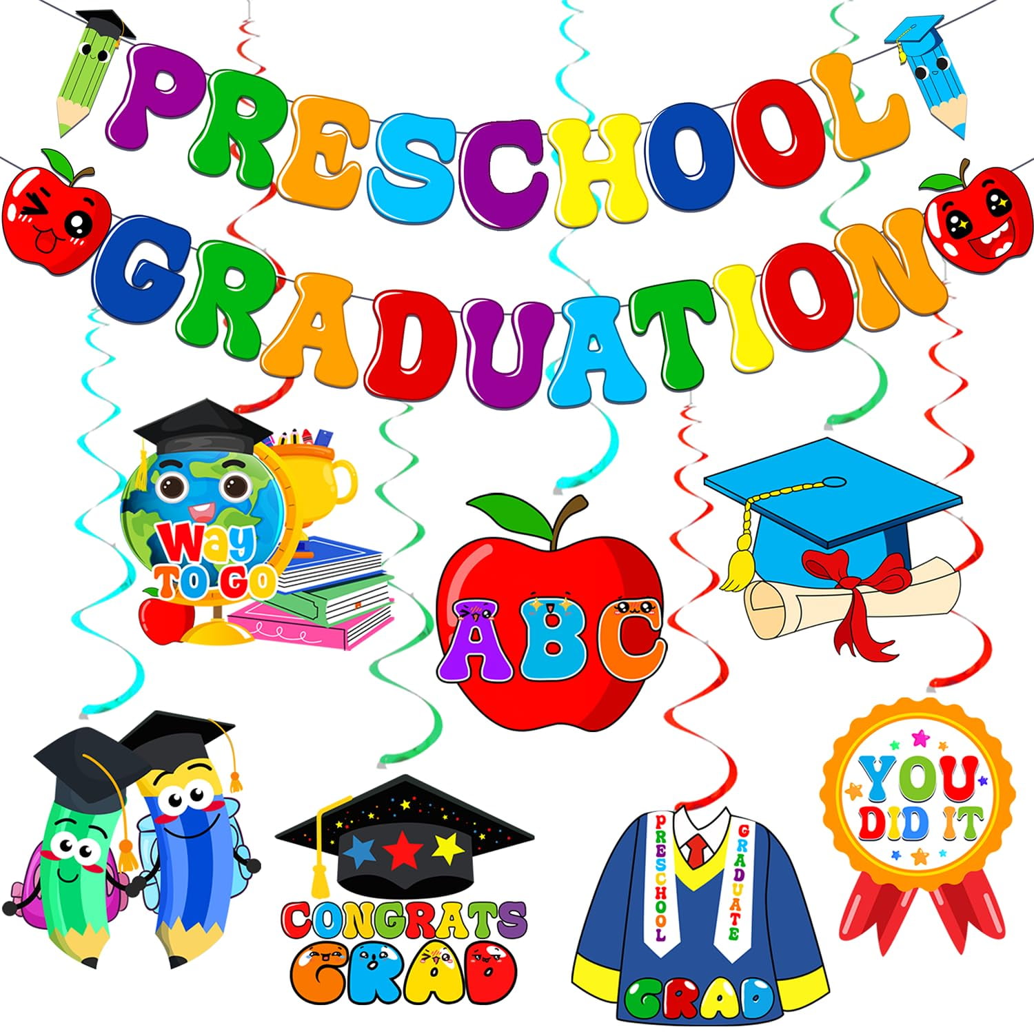Preschool Graduation Decorations Kit,Pre-k Graduation Decorations ...