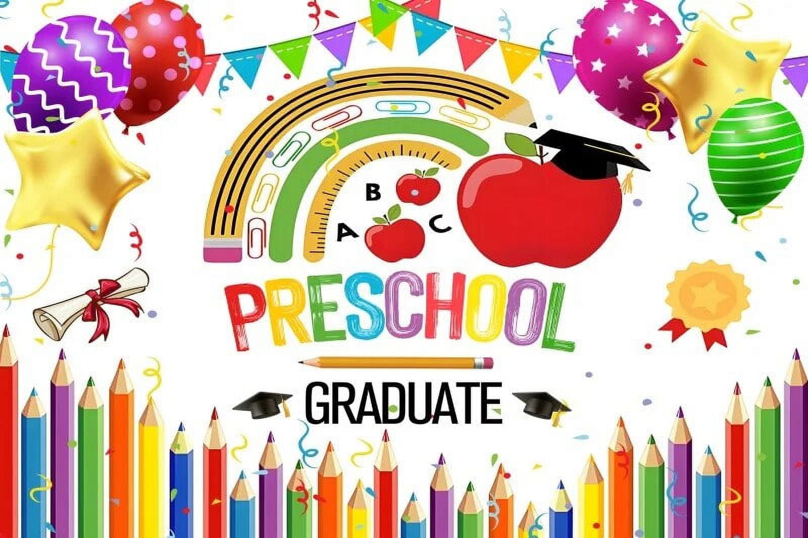Preschool Graduation Photography Backdrop Kindergarten Pre K Congrats ...