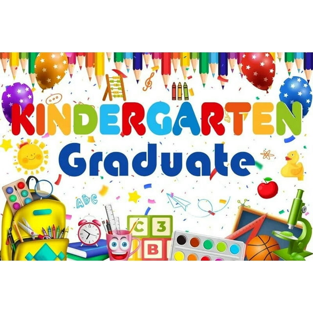 Preschool Graduation Photography Backdrop Kindergarten Pre K Congrats ...