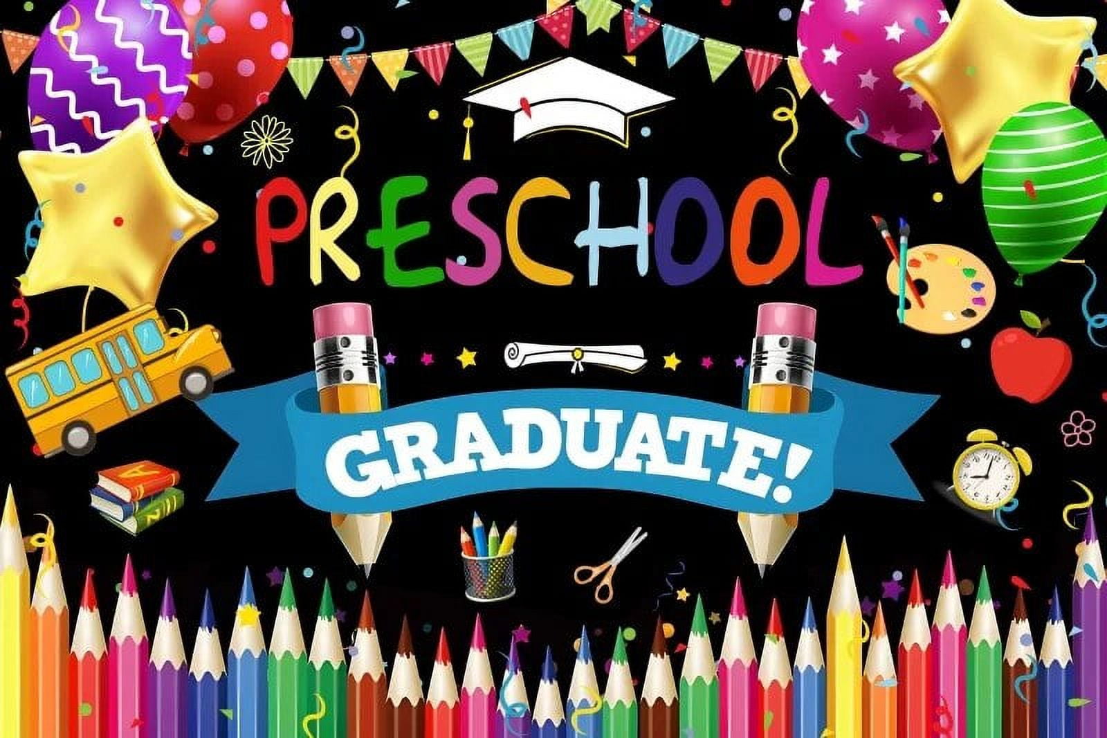 Preschool Graduation Photography Backdrop Kindergarten Pre K Congrats ...