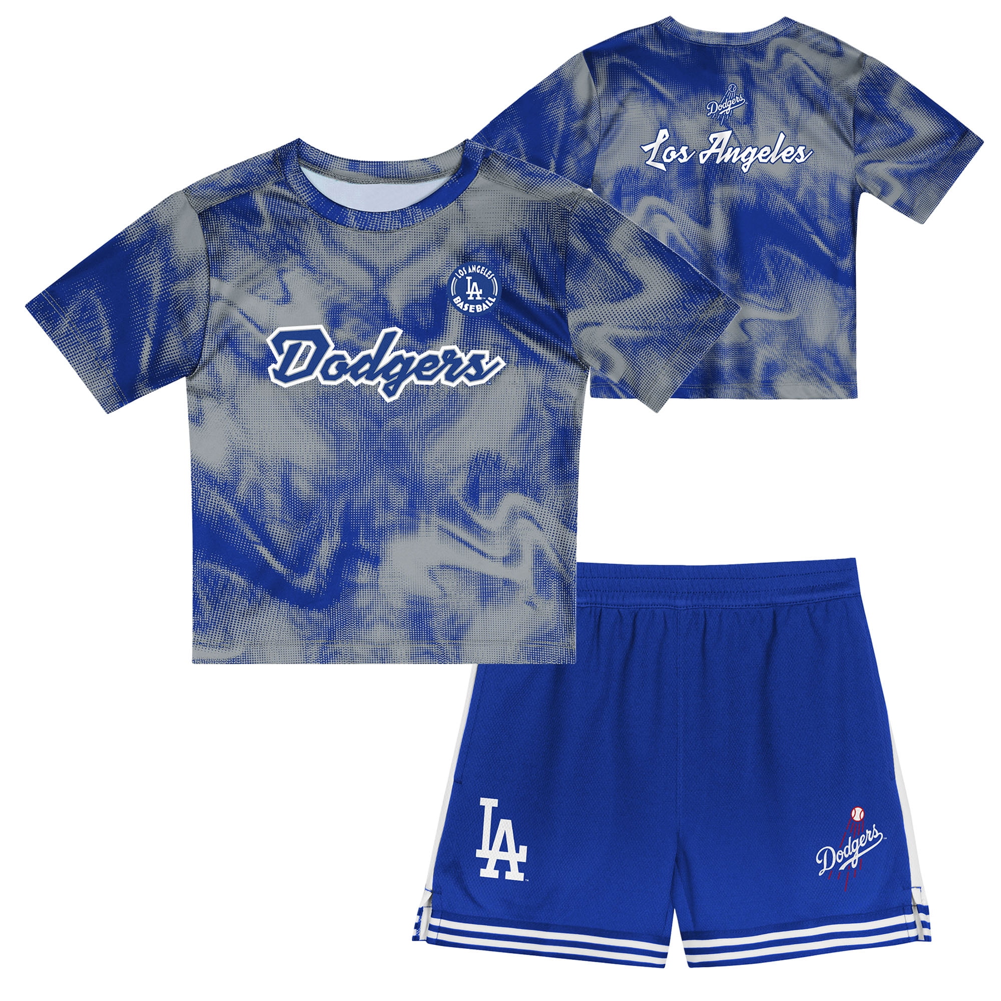 Preschool Gray Los Angeles Dodgers Hitter Infielder 2-Piece Set ...