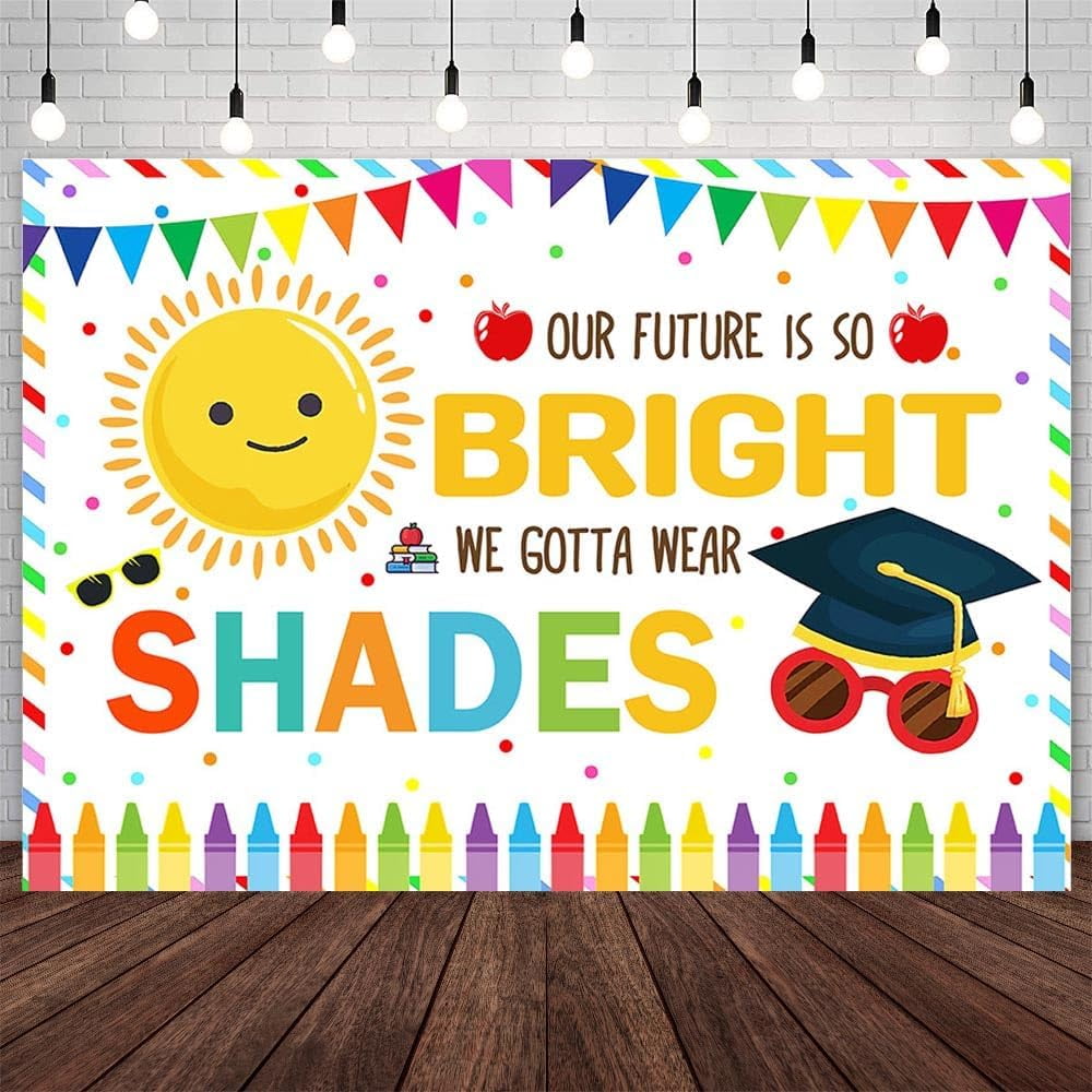 Preschool Kindergarten Graduate Backdrop Our Future is So Bright We ...