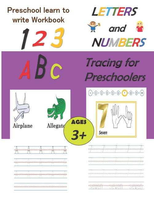 Preschool Learn To Write Workbook, Letters and Numbers Tracing for ...