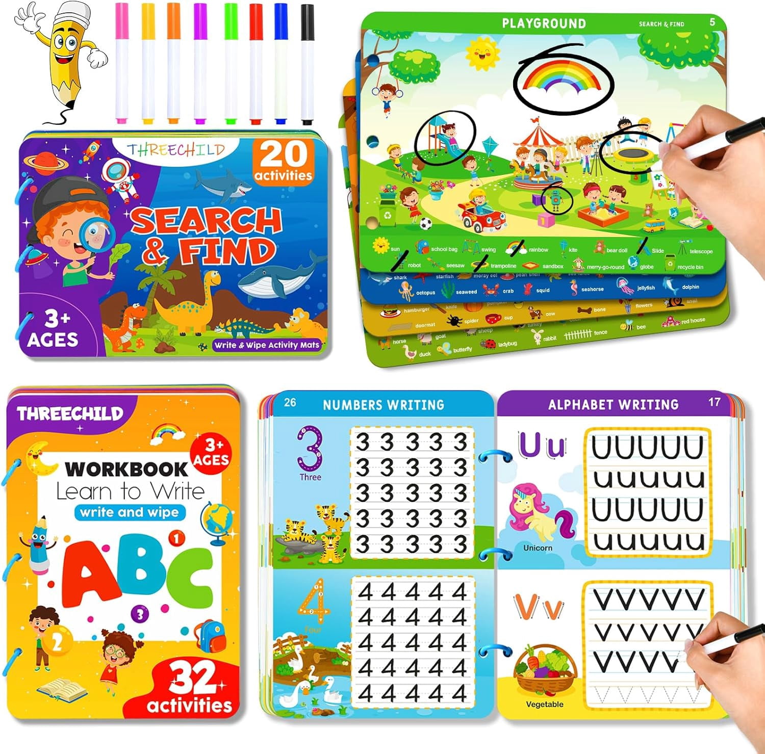 Preschool Learning Activities Kindergarten Workbook - [2-Pack ...