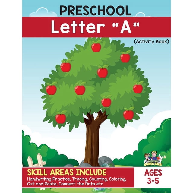 Preschool - Letter "A" Handwriting Practice Activity Workbook. Apple ...